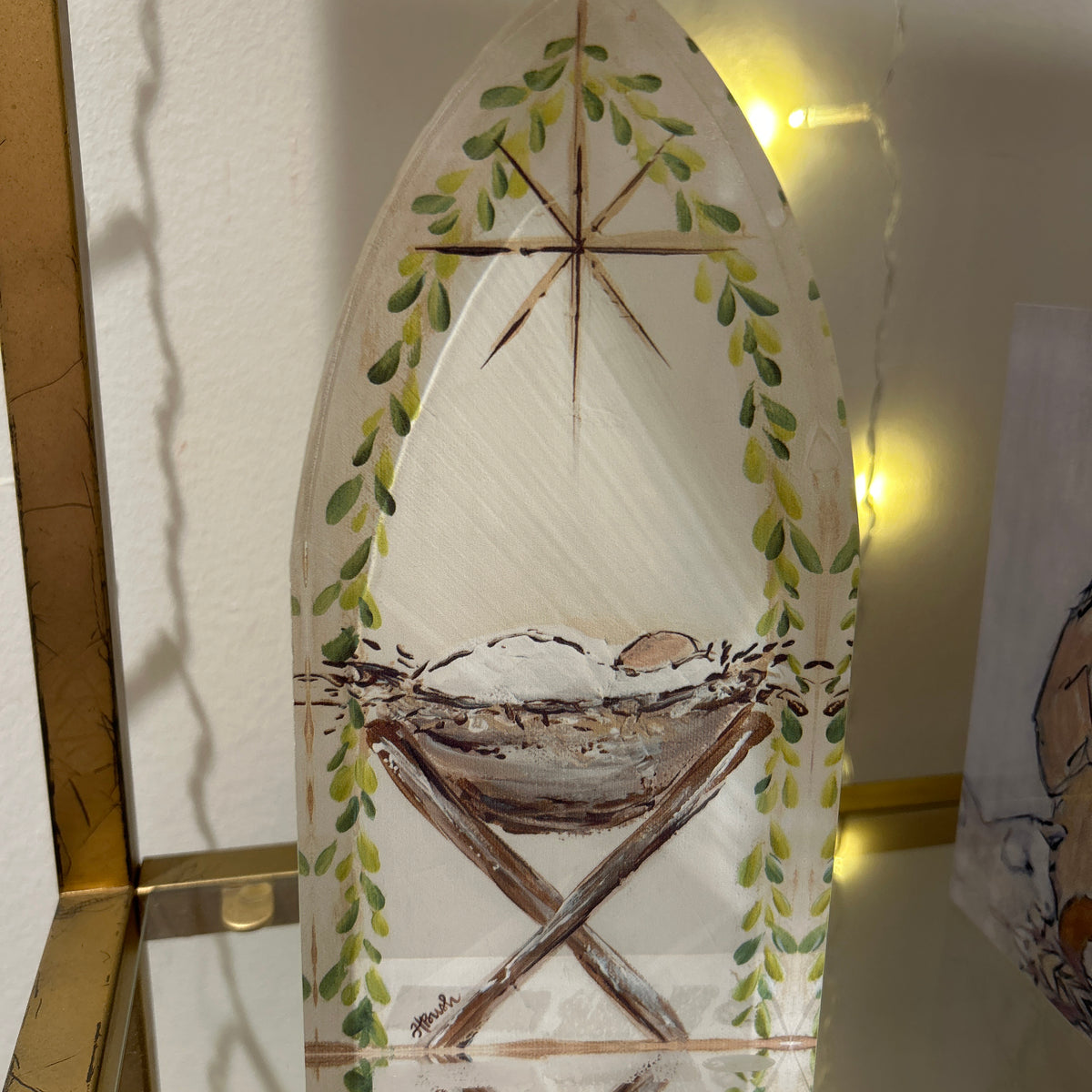 Cute & Comfy 8" Jesus in Manger Acrylic Cut Out Block