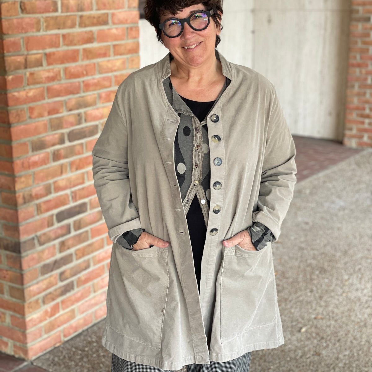 Cute & Comfy 0038584 Crimpled Fabric Swing Coat