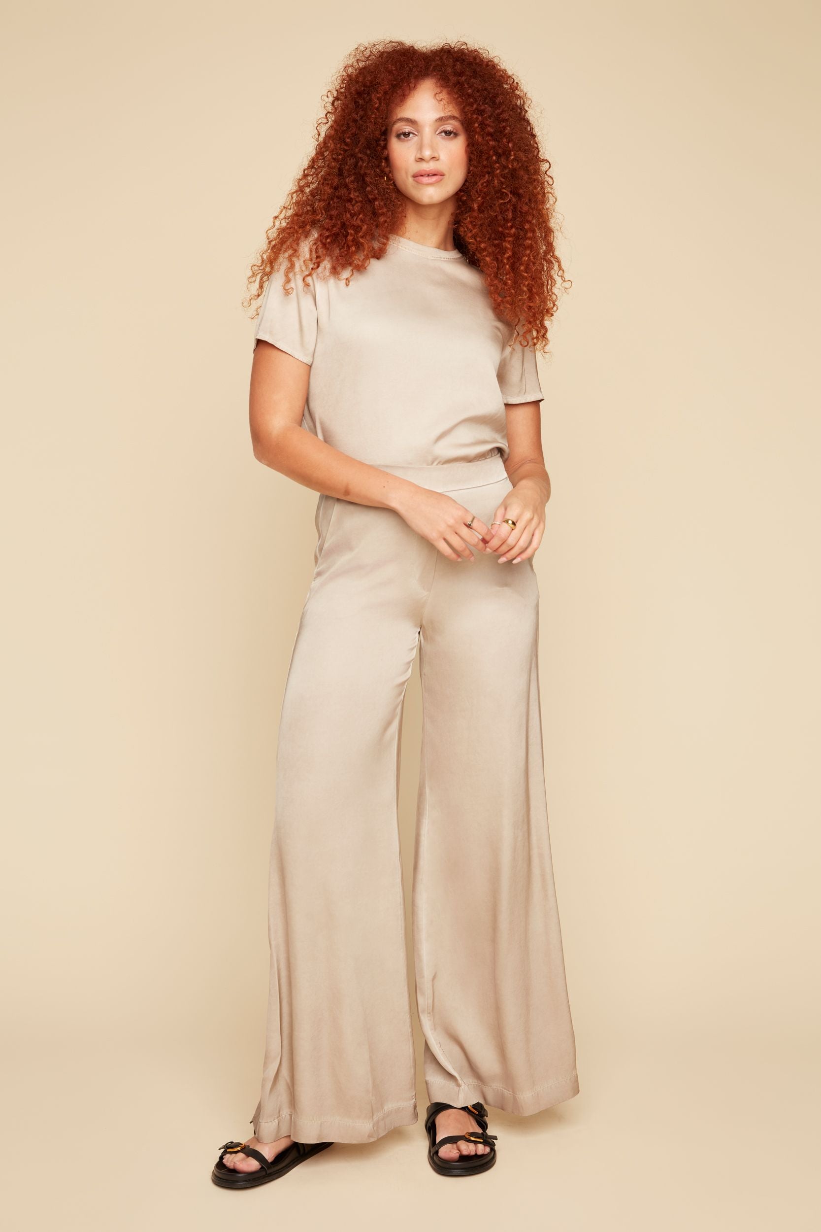 *SPRING 26* Renuar R11016 Wide Leg Satin Pants – Cute & Comfy