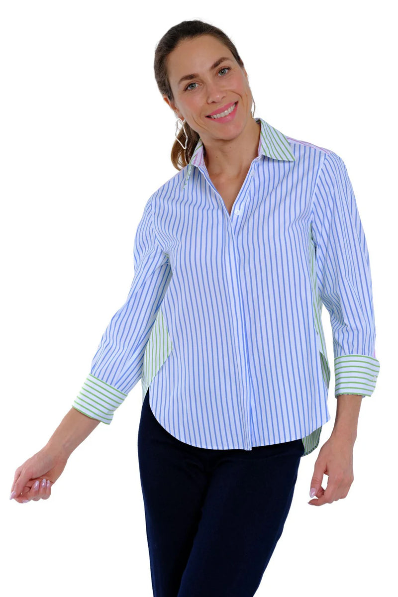 Lior Megan-1 Pastel Multi-Stripe Boyfriend Shirt – Cute & Comfy